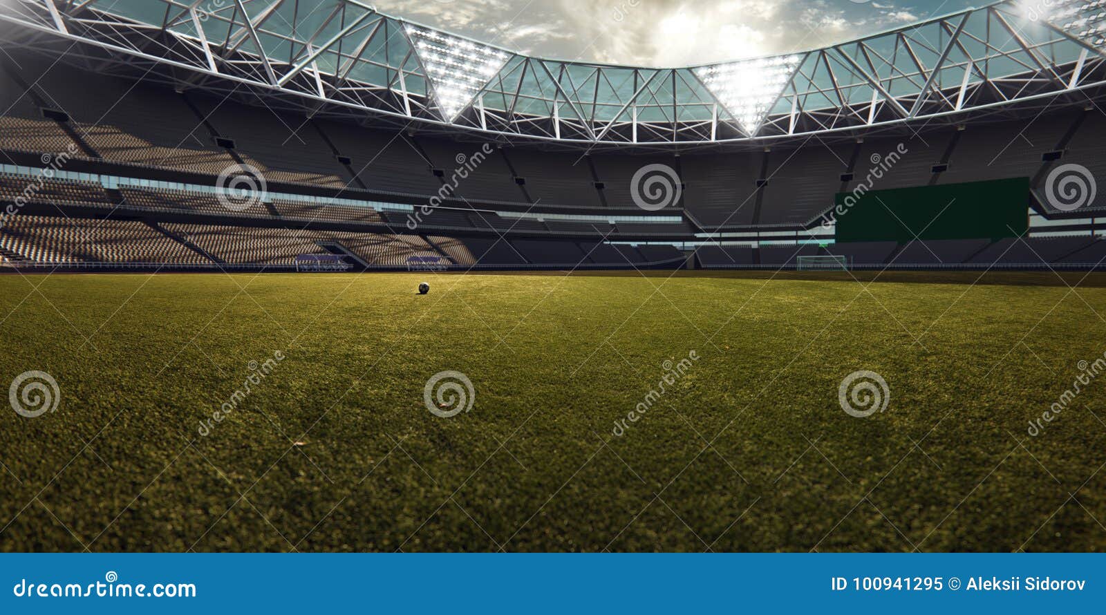 Empty Stadium Arena Soccer Field Stock Image - Image of baseball, empty ...