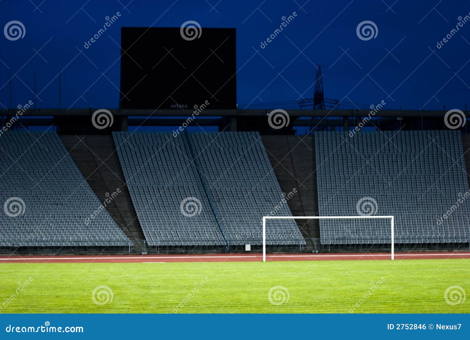 Empty stadium and the goal stock photo. Image of architecture - 2752846