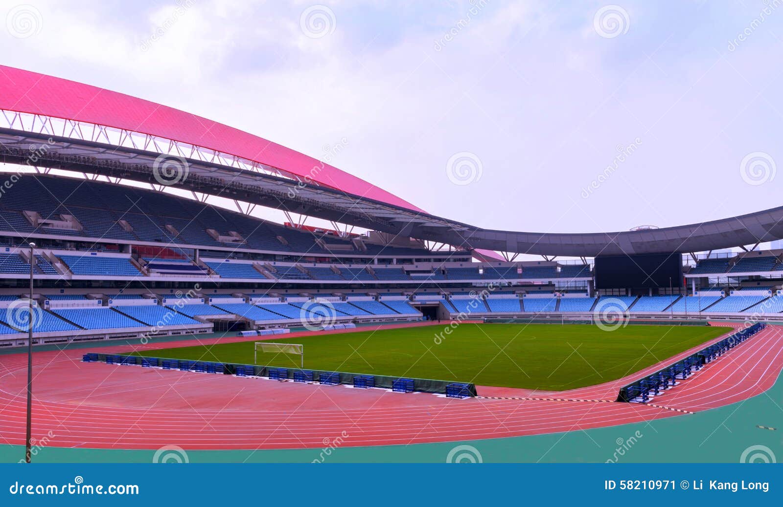 Empty stadium stock image. Image of green, track, lawn - 58210971