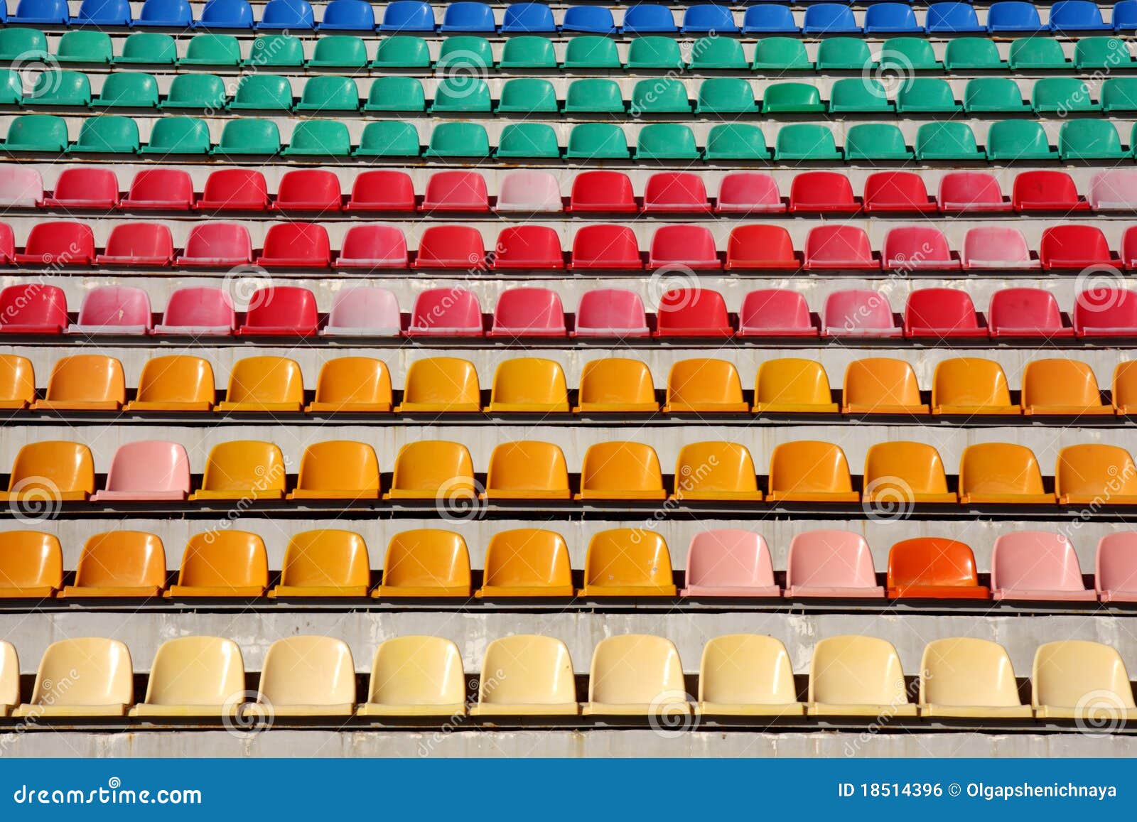 Empty stadium seats stock photo. Image of pattern, variegated - 18514396
