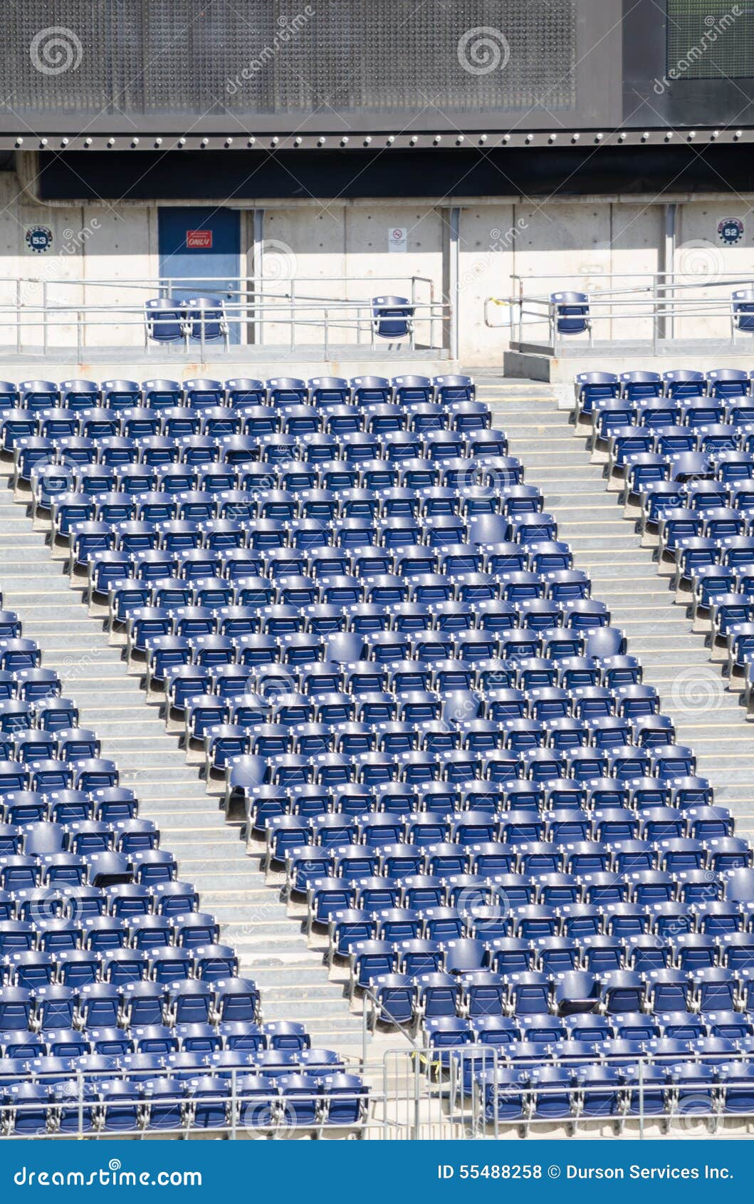Empty stadium seats stock photo. Image of blue, race - 55488258