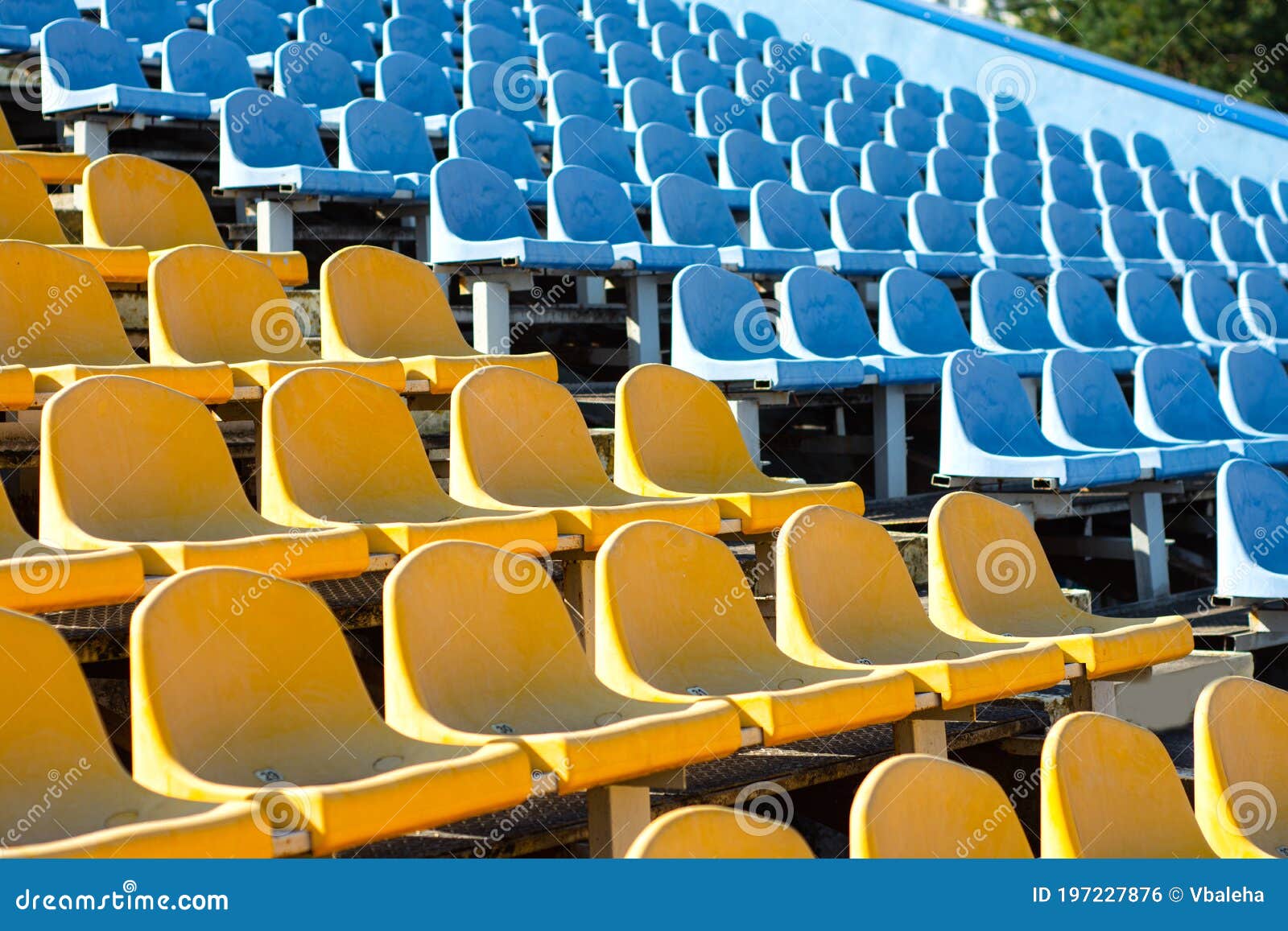 Empty stadium seats stock photo. Image of modern, objects - 197227876