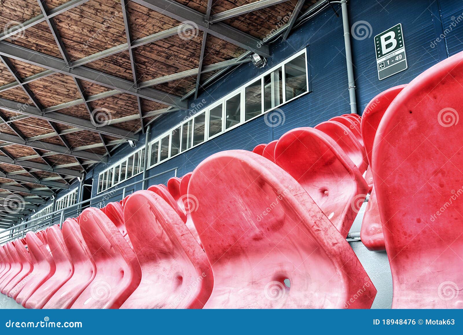 Empty Stadium Seats in a Row Stock Photo - Image of hall, football ...