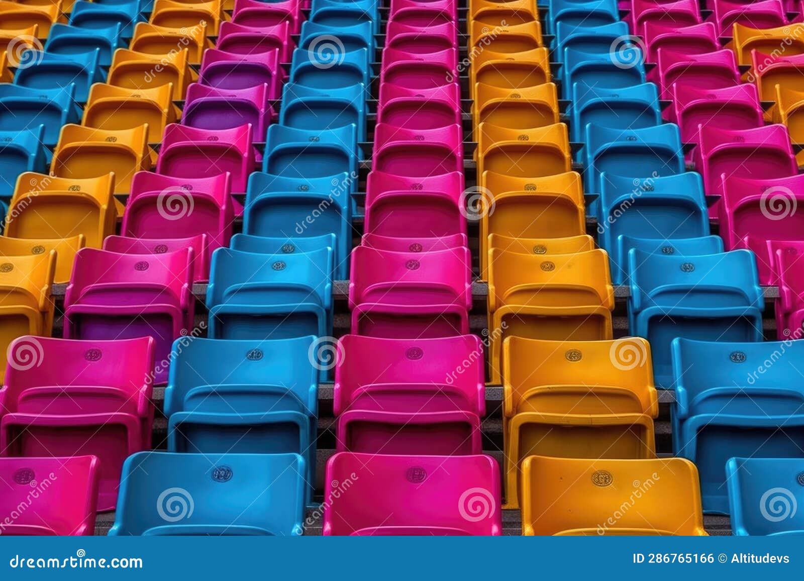Empty Stadium Seats with Vibrant Team Colors Stock Illustration ...