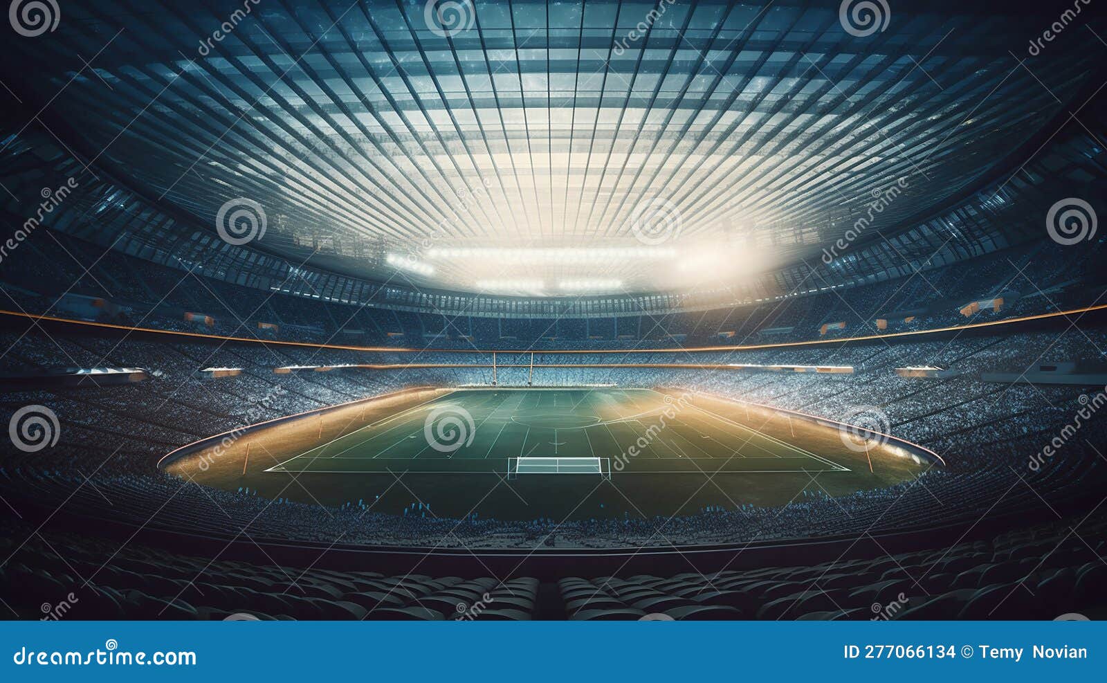 Empty Stadium with Steps and Spotlights. Generative Ai Stock ...