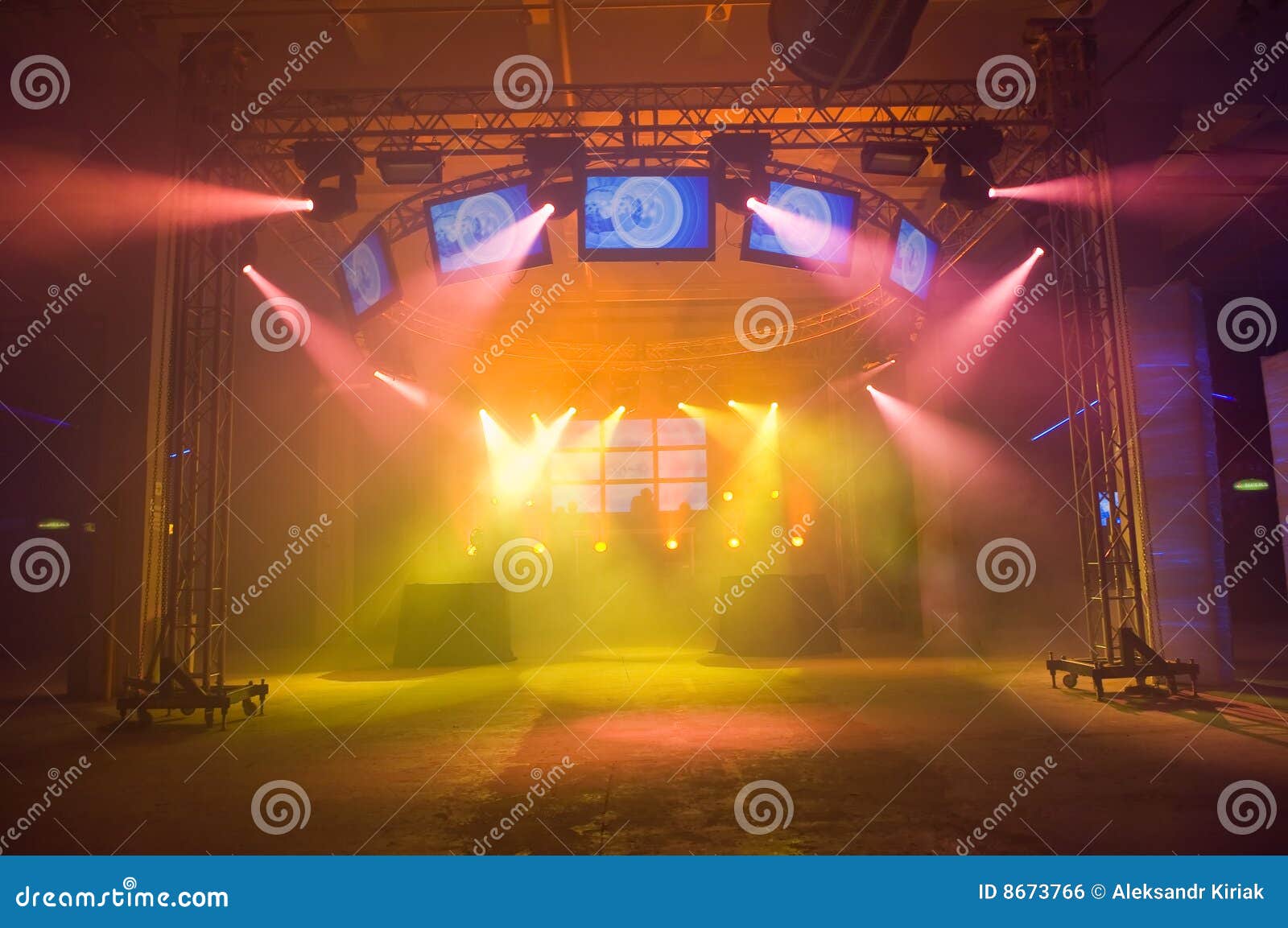 Empty Stage before the Concert Stock Photo - Image of rays, black: 8673766