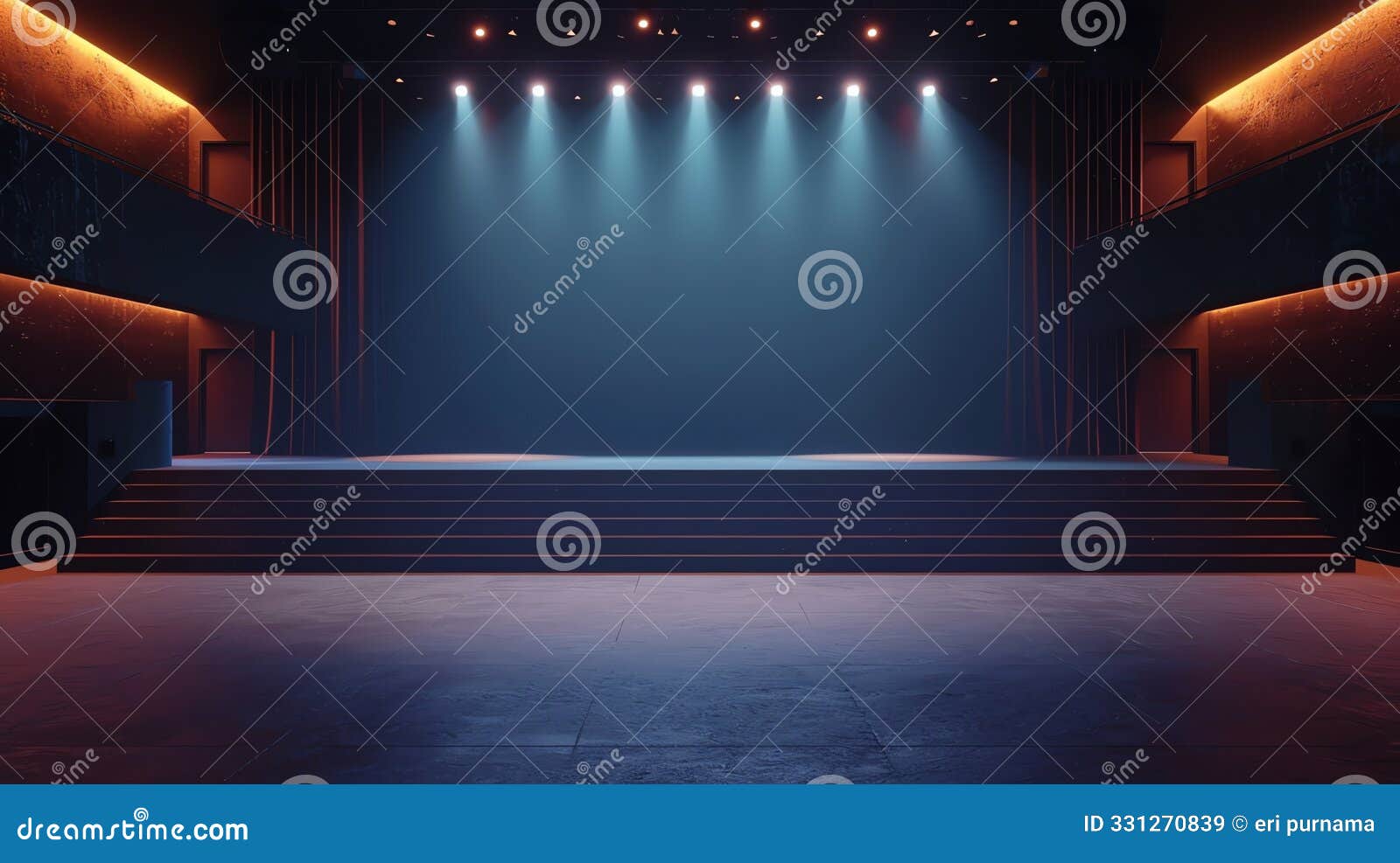Empty Stage Design Screen and Light Entertainment Blank Stock Image ...