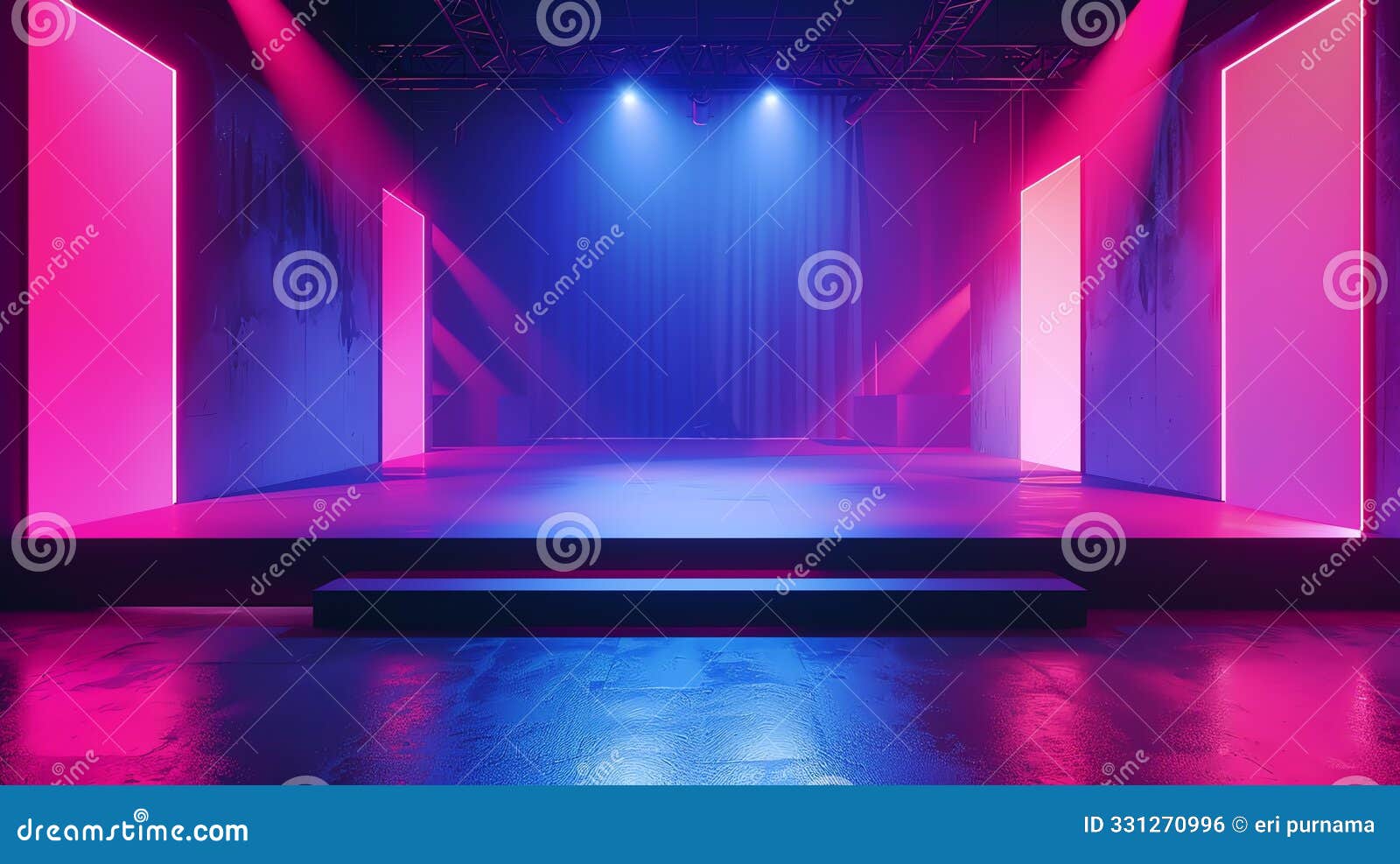 Empty Stage Design Screen and Light Entertainment Blank Stock Photo ...