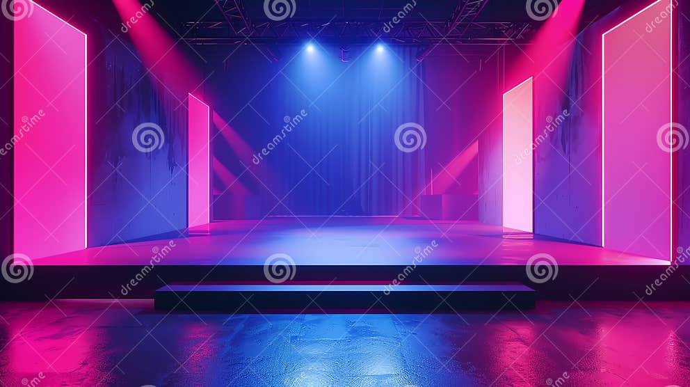 Empty Stage Design Screen and Light Entertainment Blank Stock Photo ...