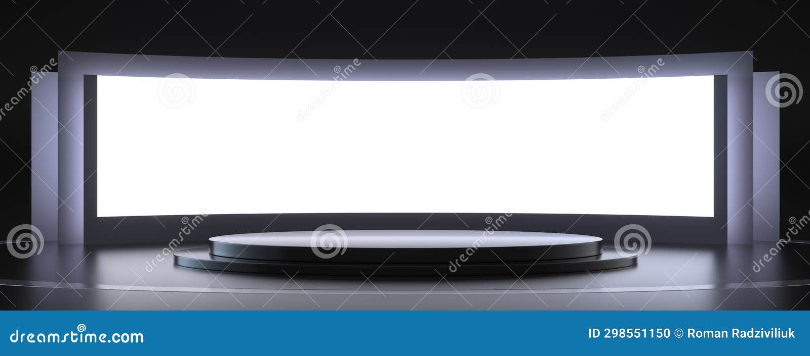 Empty Stage Design for Mockup and Corporate Identity with Light Wide ...