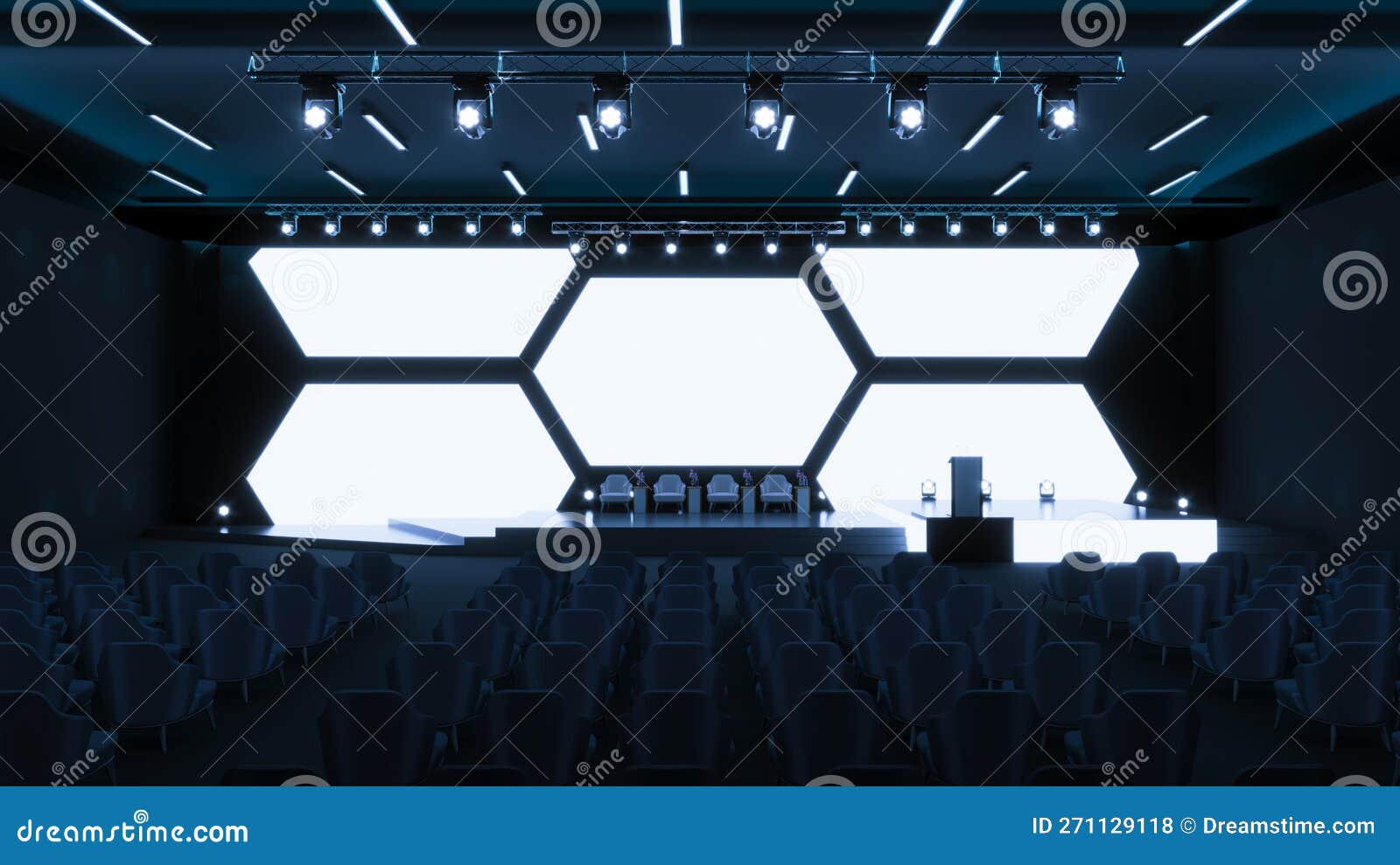 Empty Stage Design for Mockup, Stage Event with Led Screen ...