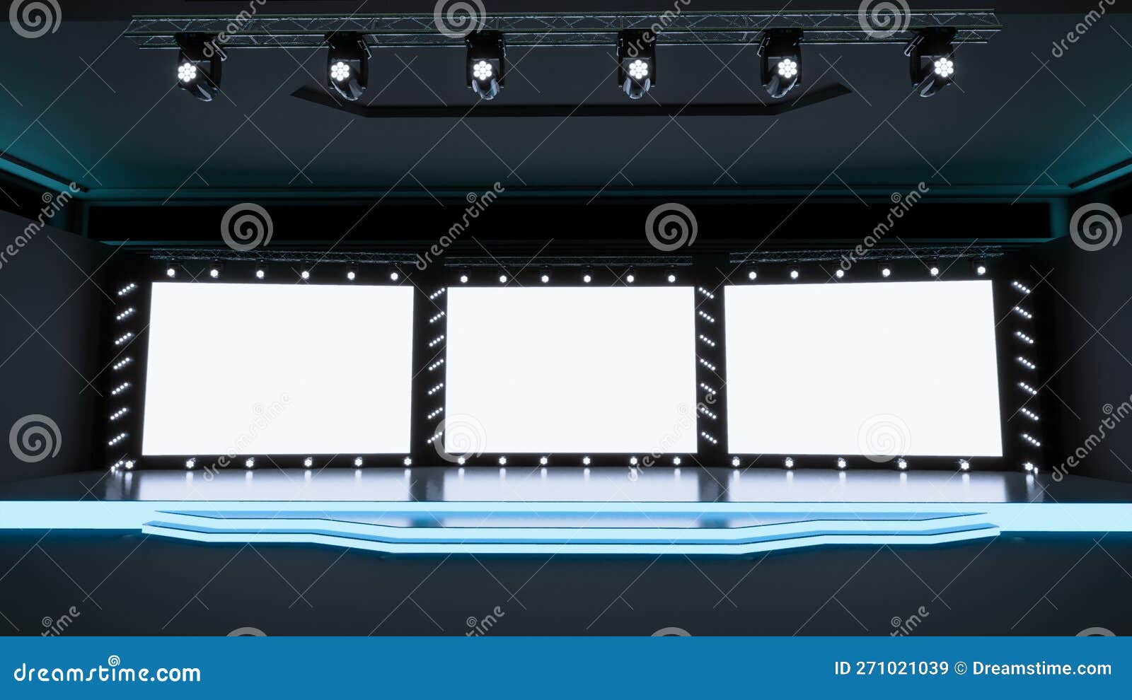 Empty Stage Design for Mockup, Stage Event with Led Screen Stock ...