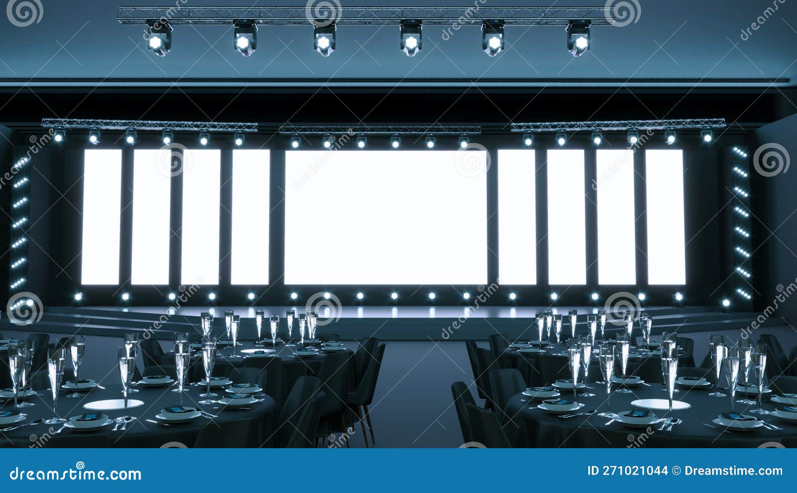 Empty Stage Design for Mockup, Stage Event with Led Screen Stock ...