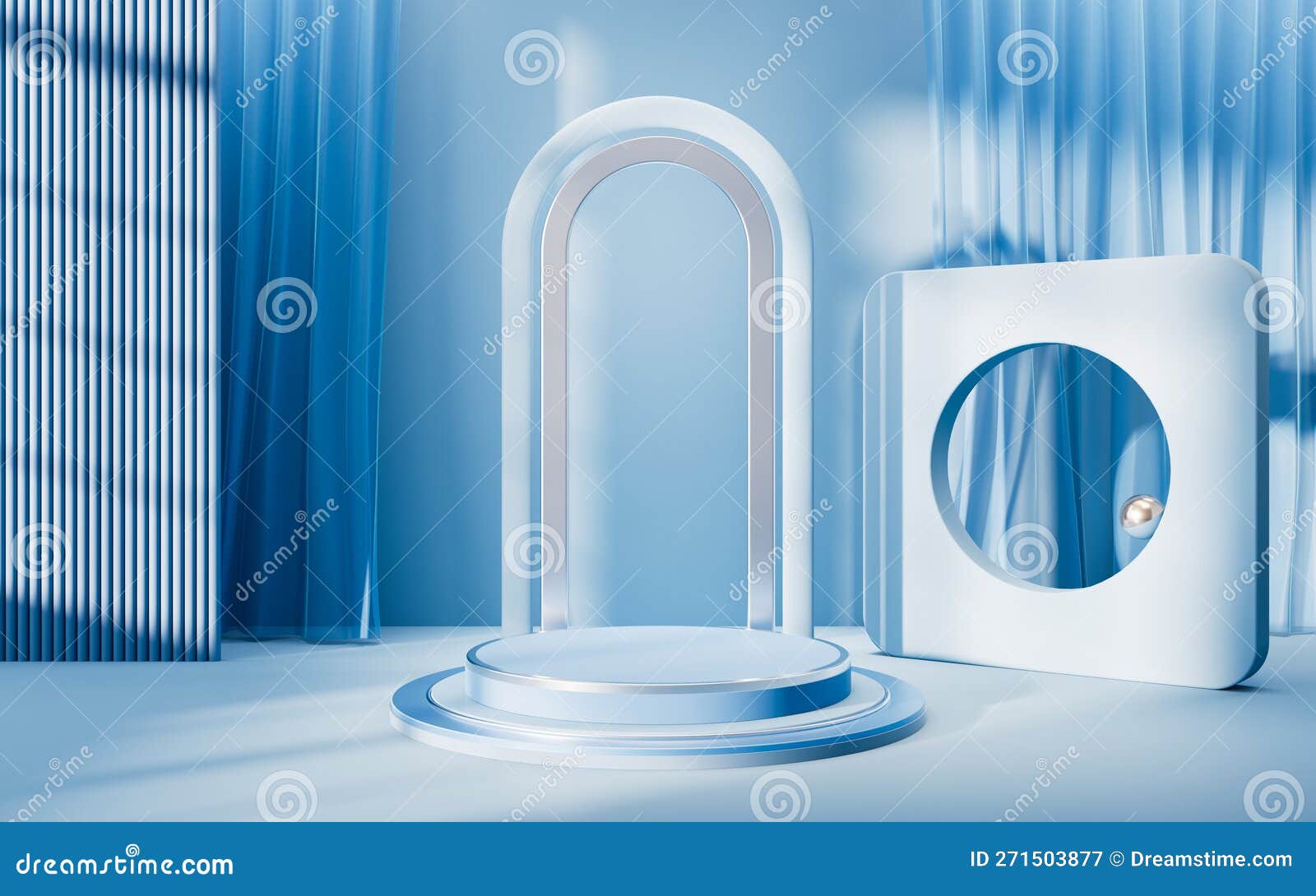 Empty Stage with Geometry Interior Background, 3d Rendering Stock Illustration - Illustration of ...