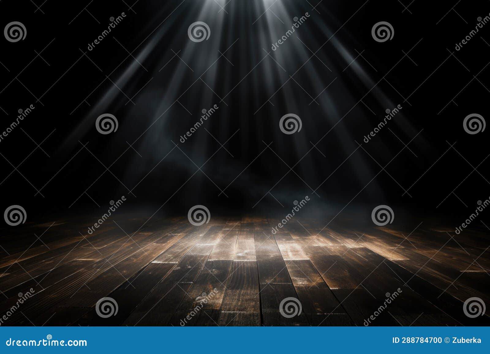 Empty Stage Illuminated by Spotlights with Smoke Float Stock ...