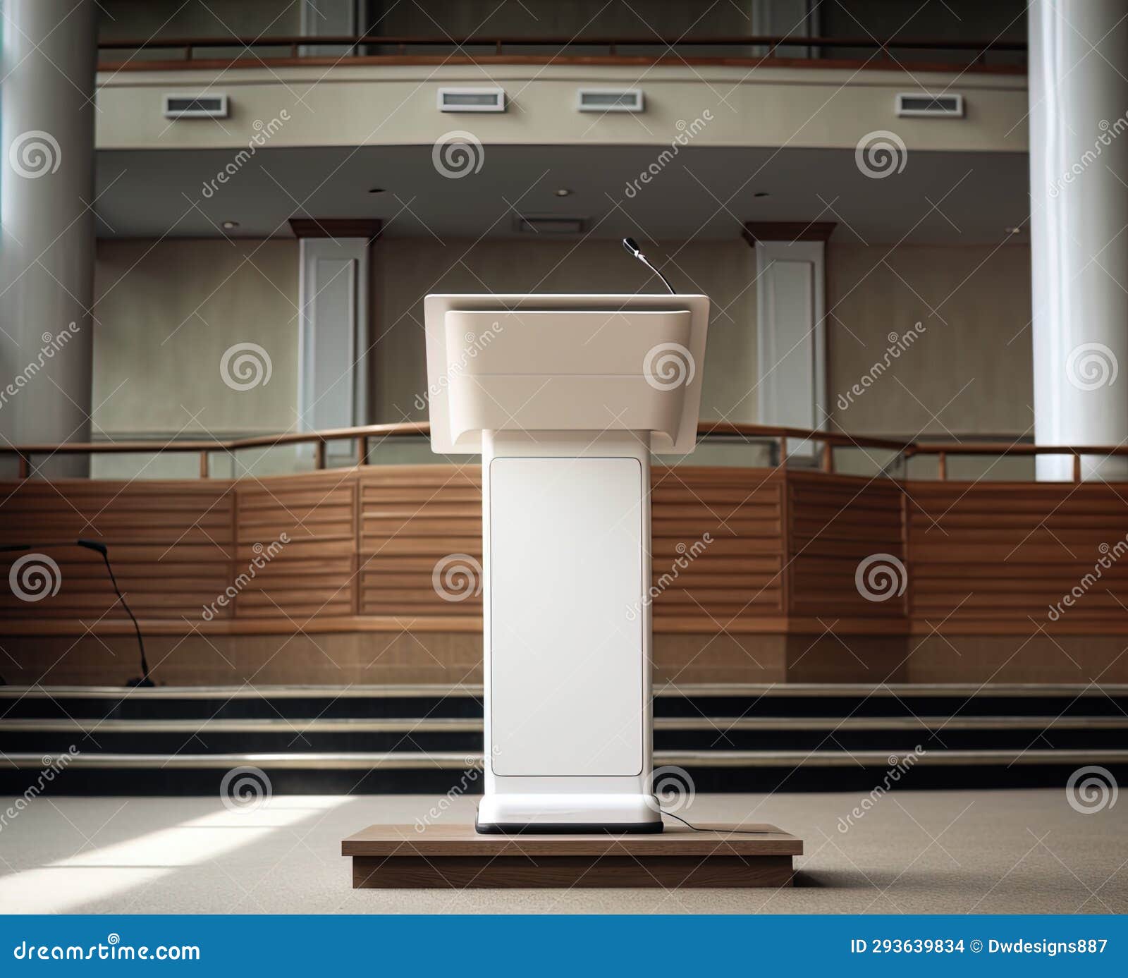 Empty stage with lectern. stock illustration. Illustration of furniture ...