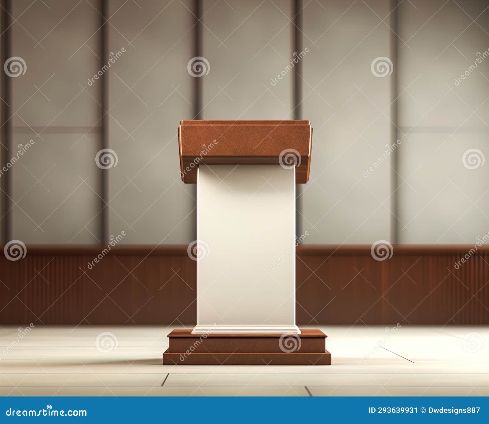 Empty stage with lectern. stock illustration. Illustration of brand ...
