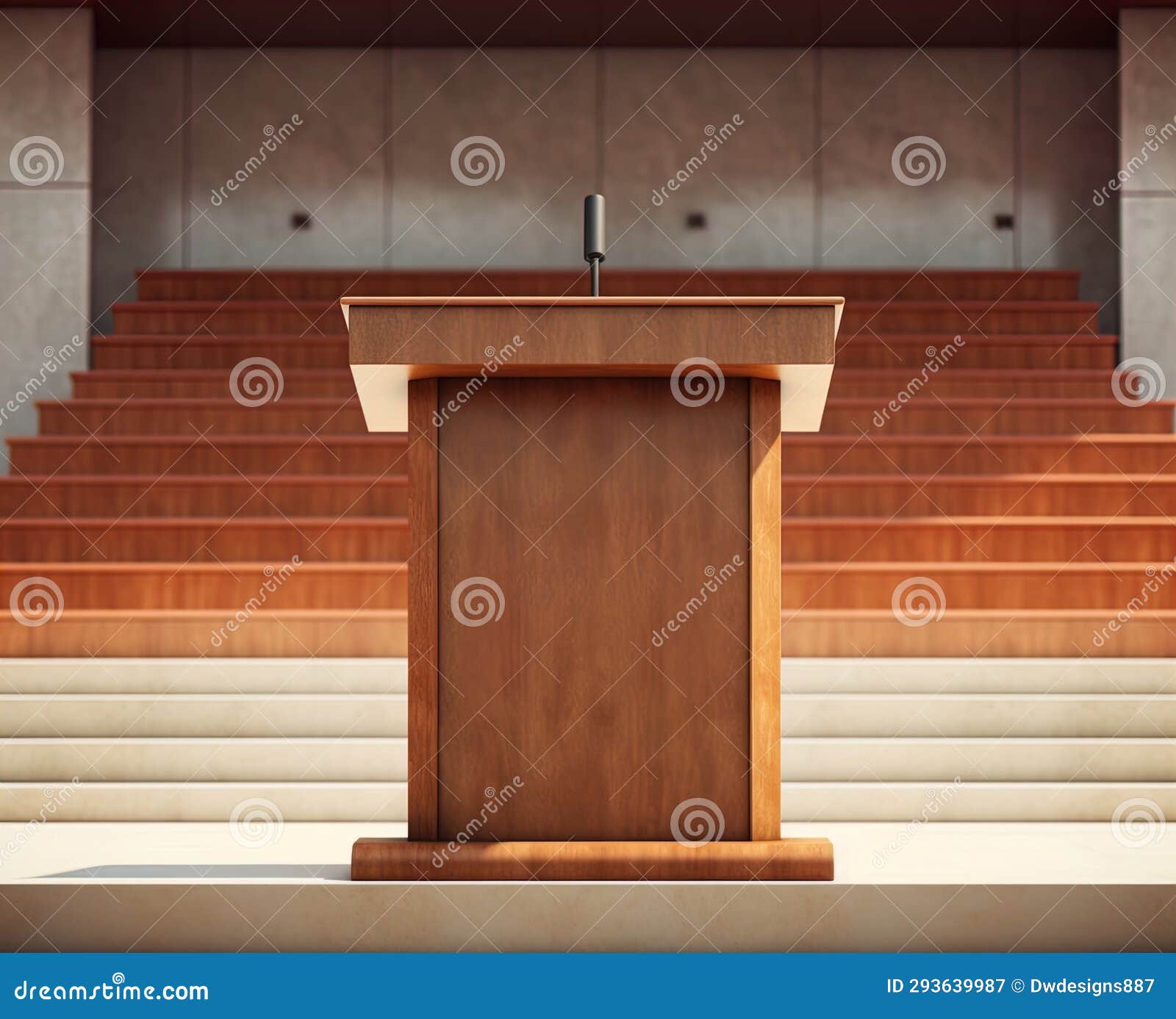 Empty stage with lectern. stock illustration. Illustration of shelf ...