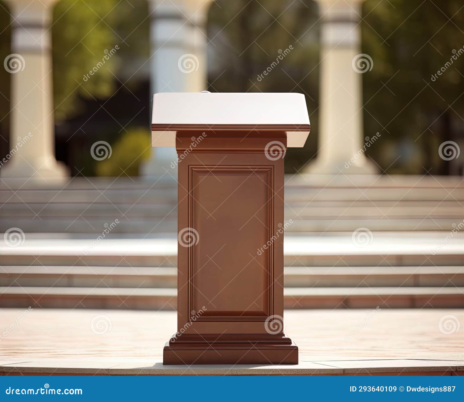 Empty stage with lectern. stock illustration. Illustration of seminars ...