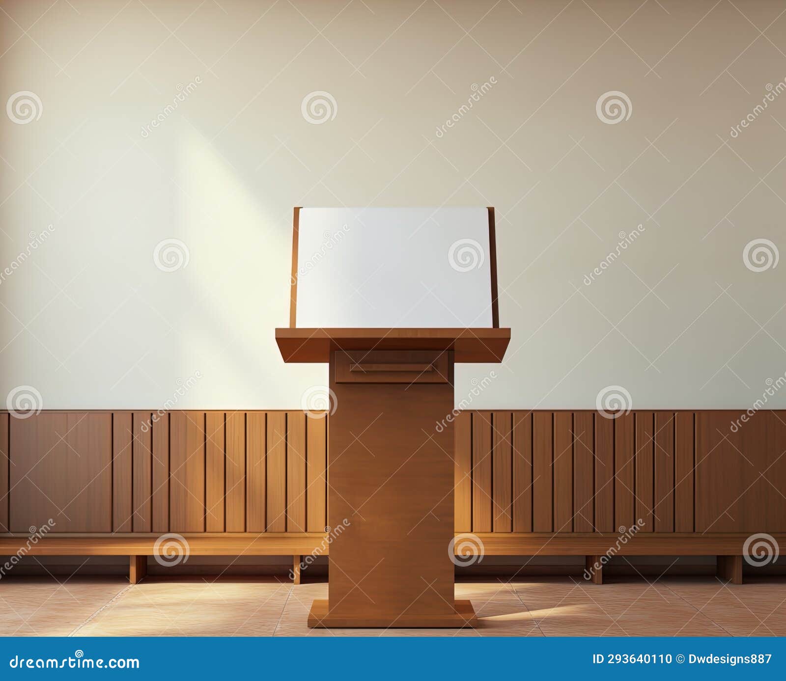 Empty stage with lectern. stock illustration. Illustration of politics ...