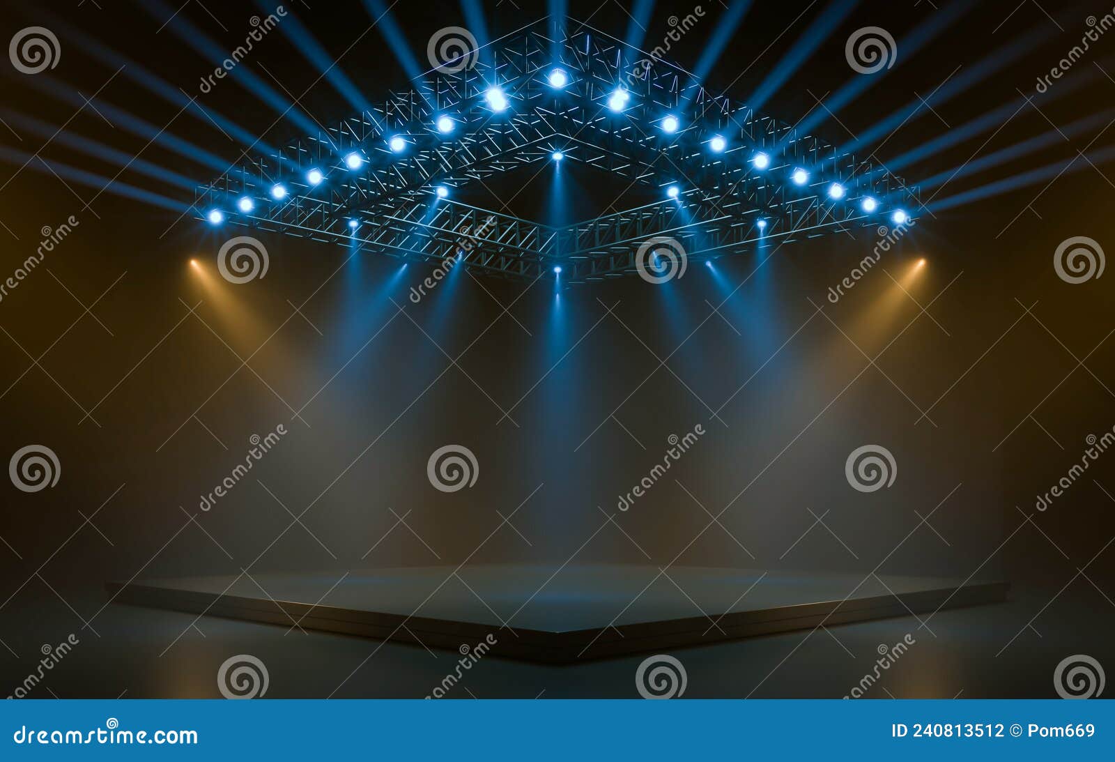 Empty Stage with Lighting Equipment Stock Illustration - Illustration ...