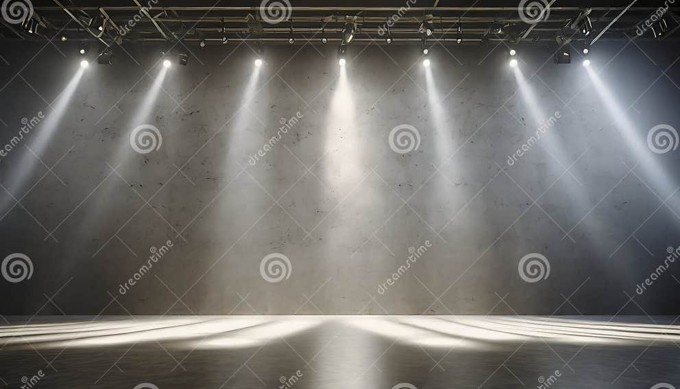 Empty stage with lights stock illustration. Illustration of abstract - 300025219