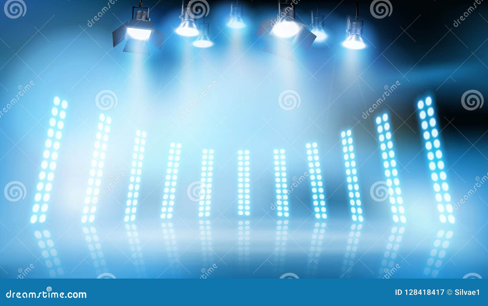 Light Show on the Stage. Vector Illustration. Stock Vector ...