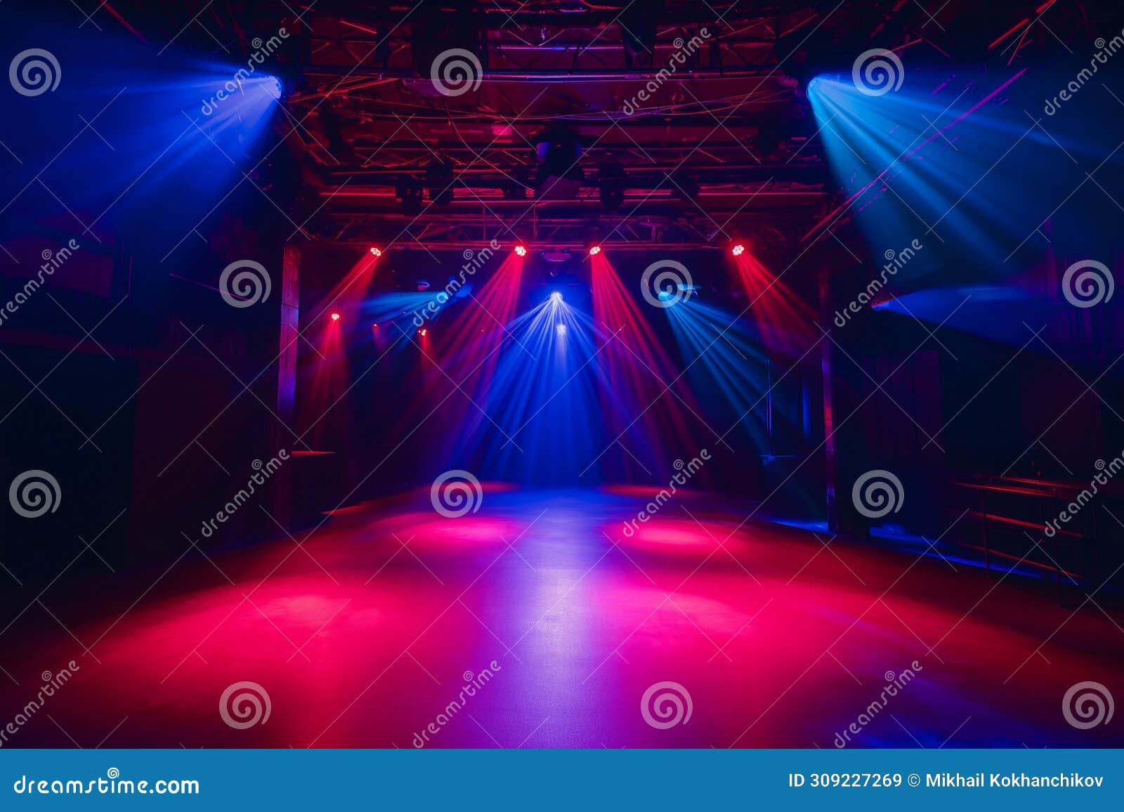 Empty Stage in Rays of Light Stock Image - Image of black, contemporary ...