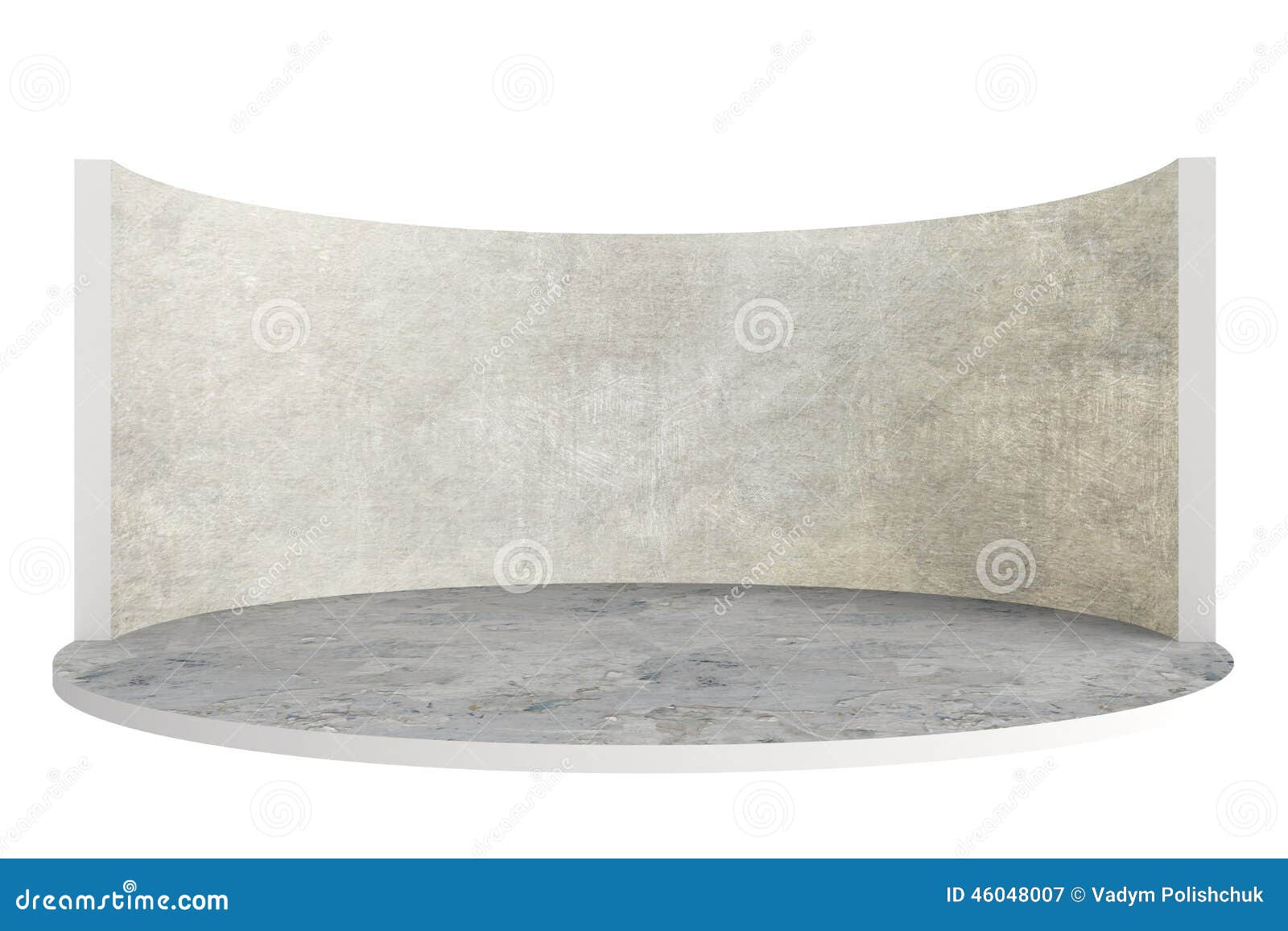 Empty Stage or Round Room with Stone Floor and Wall Stock Illustration ...