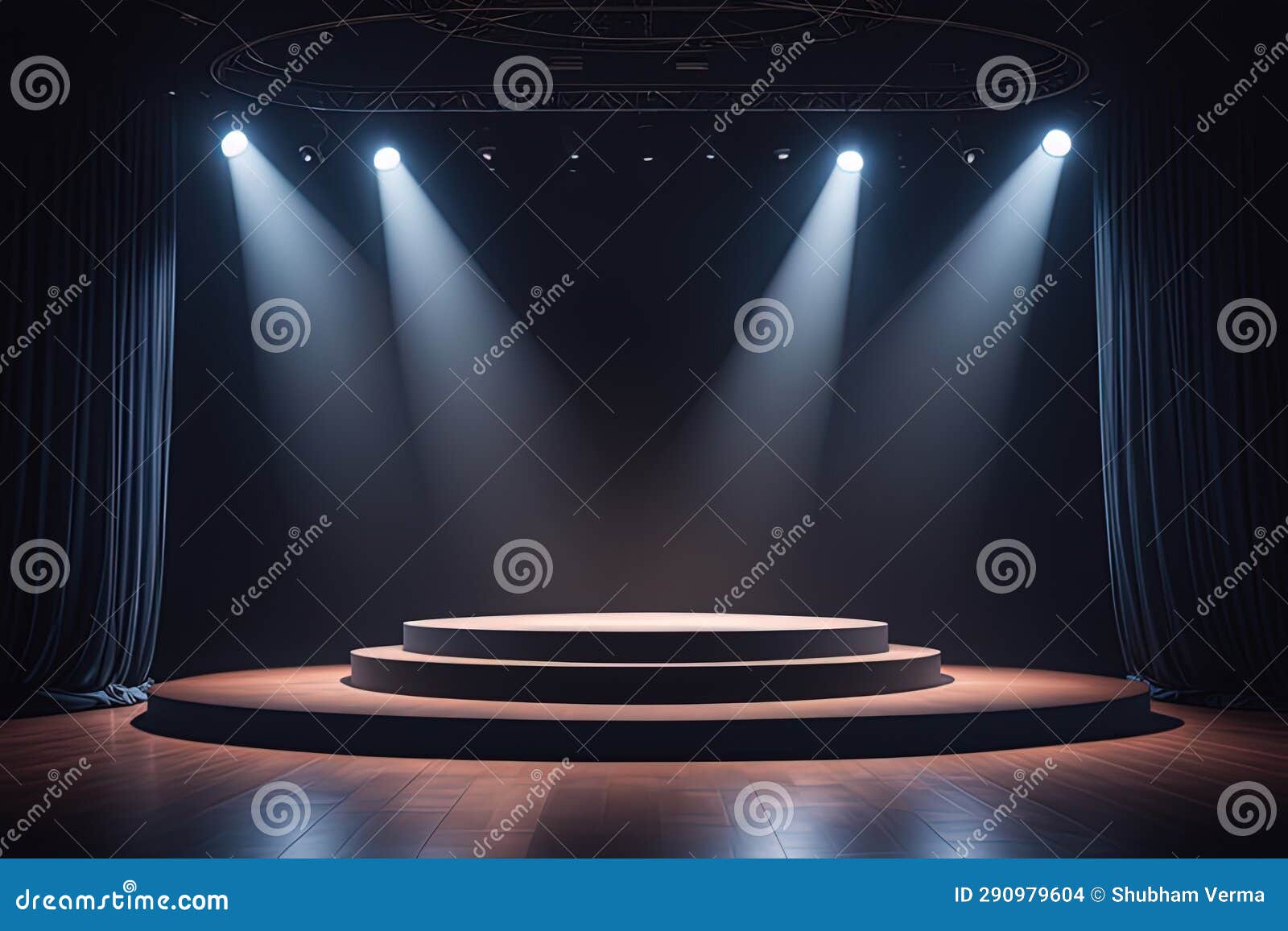 Empty Stage and Spotlight. 3 D Renderingempty Stage and Spotlight. 3 D ...