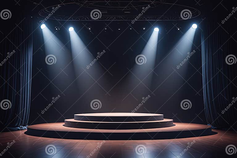 Empty Stage and Spotlight. 3 D Renderingempty Stage and Spotlight. 3 D ...