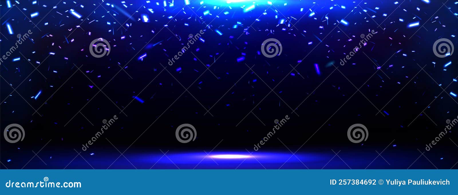 Empty Stage with Spotlight and Falling Blue Sparks Stock Vector ...