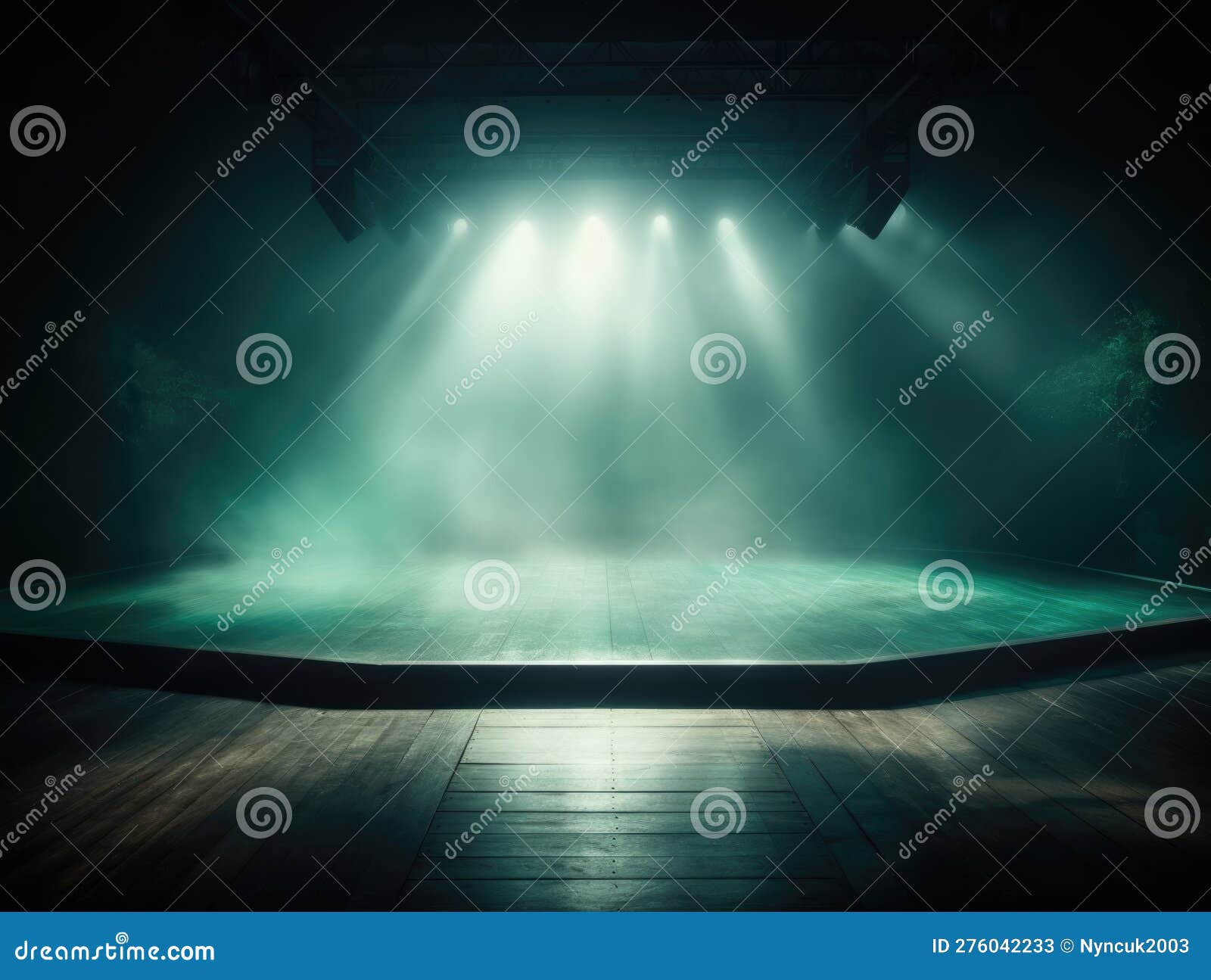Empty Stage with a Spotlight with Fog Clouds, Photorealistic, Deep ...