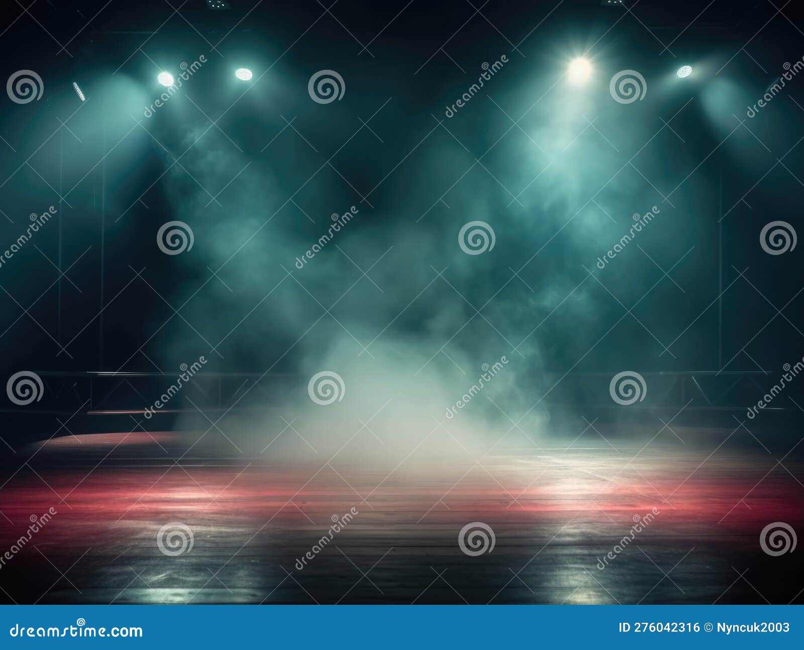 Empty Stage with a Spotlight with Fog Clouds, Photorealistic, White ...