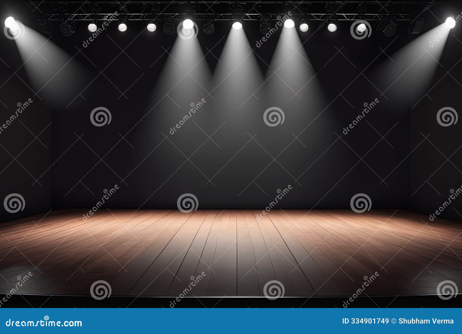 Empty Stage with Spotlights and Dark Scene Empty Stage with Spotlights ...