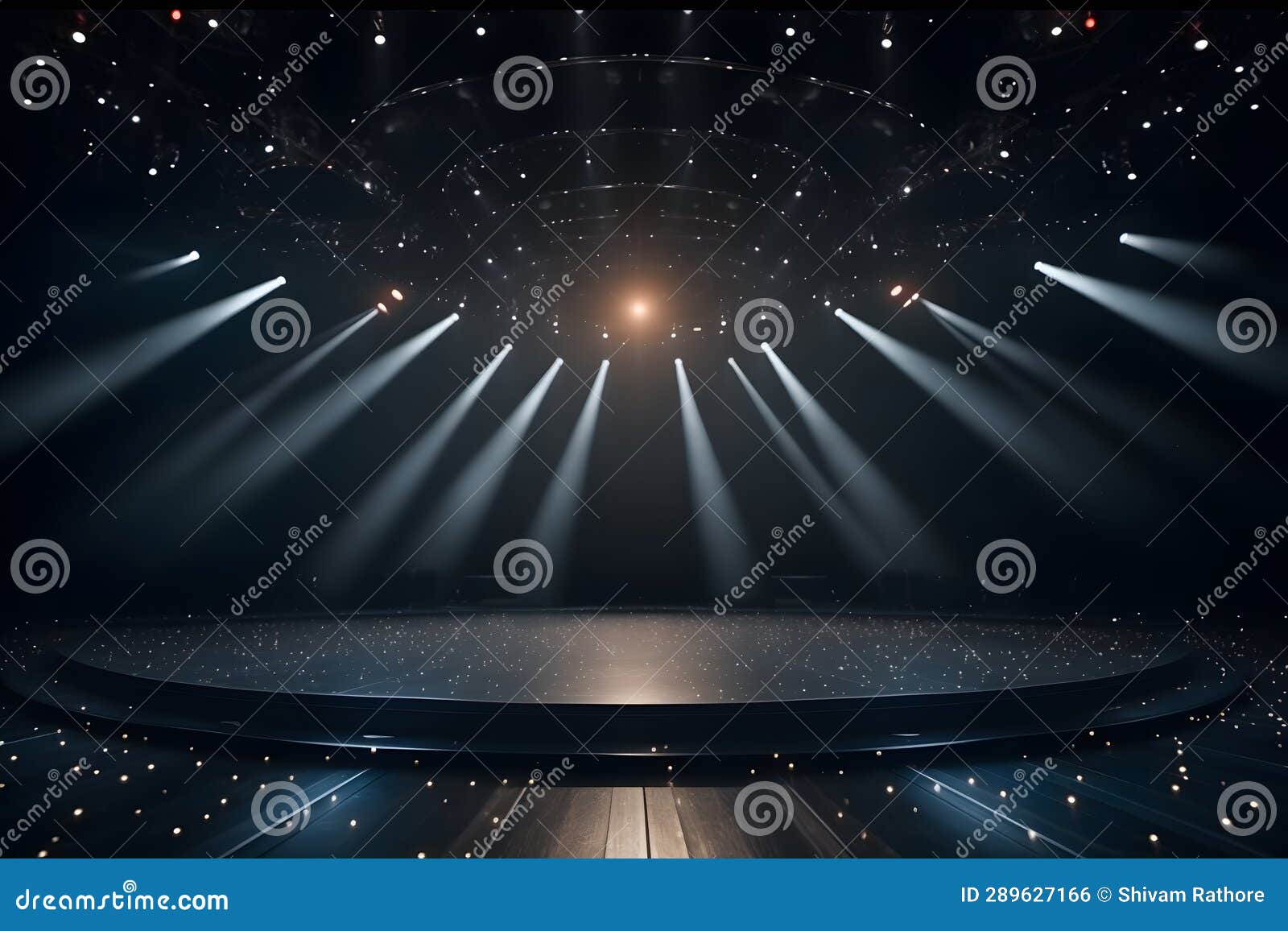 Empty Stage with Spotlights and Stars. AI Generated Stock Illustration ...