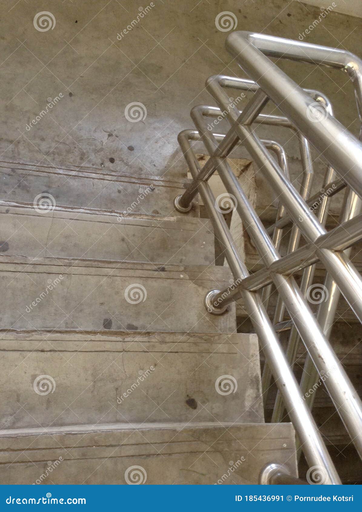 Empty Stair and Aluminum Railing Stock Image - Image of stair, worker ...