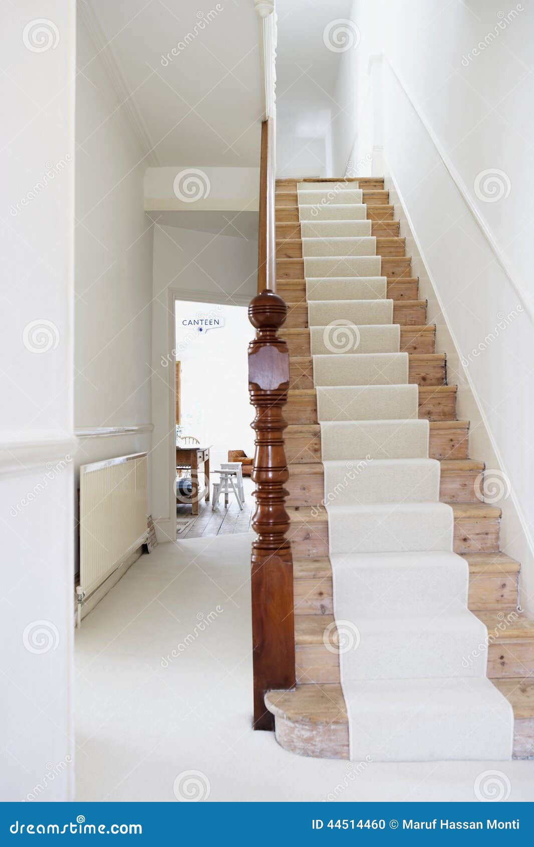 Empty Stair on a Modern Duplex Home Stock Photo - Image of dining ...