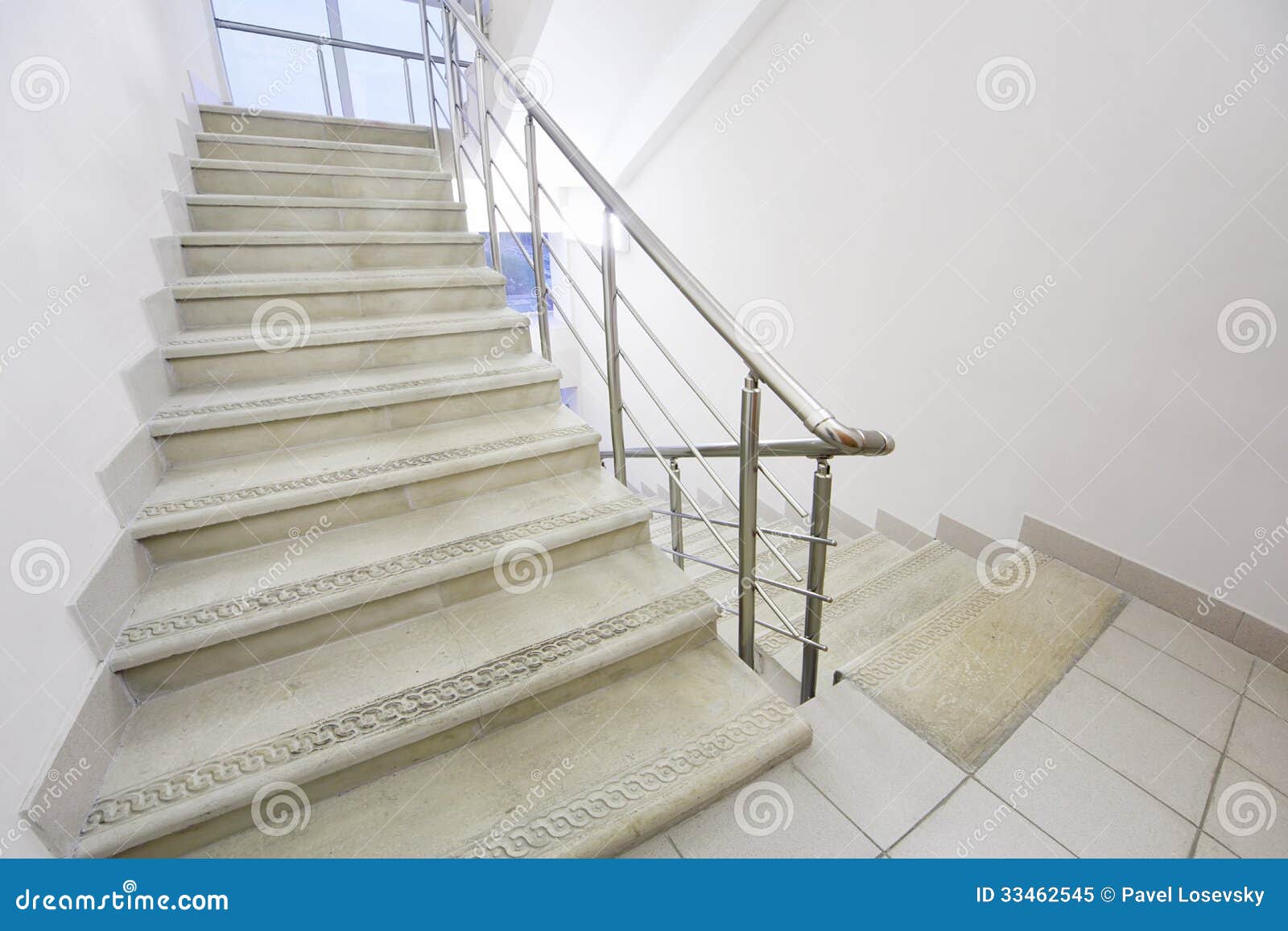 Simple Staircase With Steel Railing Royalty-Free Stock Image ...