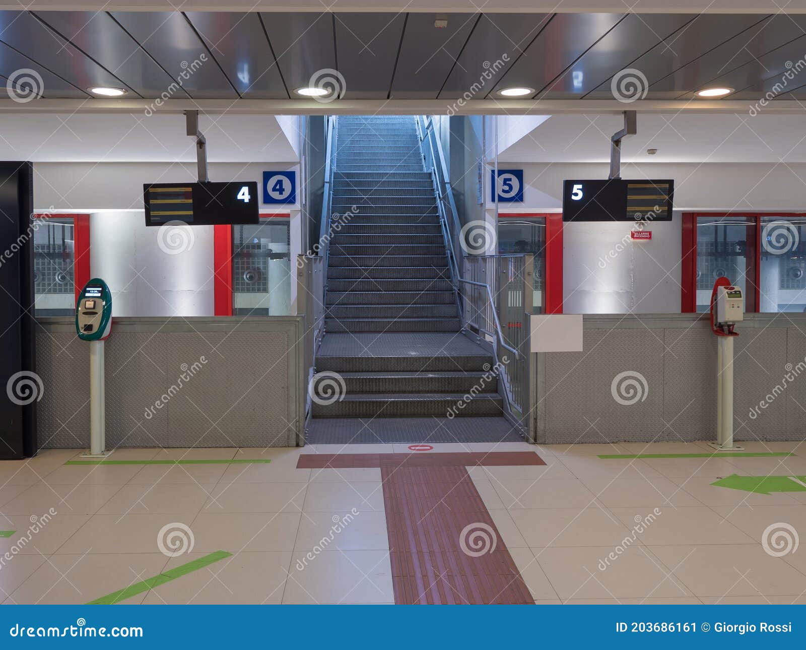 Empty Stairs for Access To Platforms Four and Five of the Train Station ...