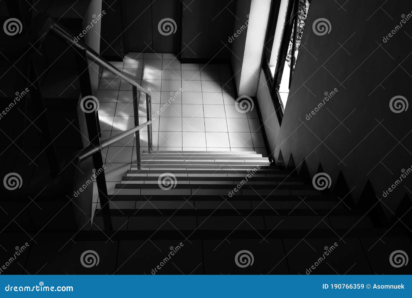 Empty Stairwell in Monochrome Stock Image - Image of house, monochrome ...