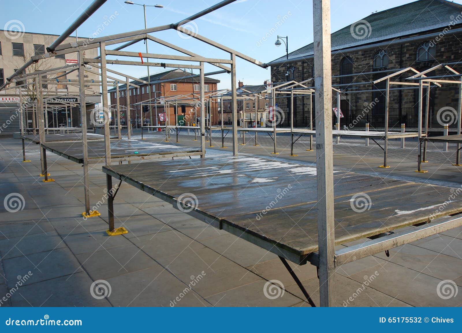 Empty Stalls at South Shields Stock Photo - Image of river, market ...