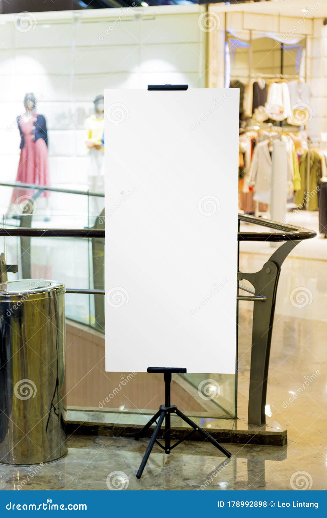 Empty Standing Banner in the Shopping Mall Stock Photo - Image of store ...