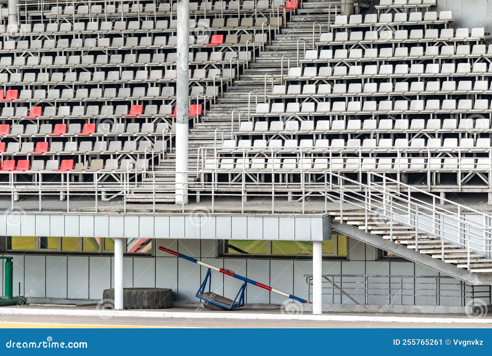 Empty Stands for Fans at the Stadium Stock Image - Image of game, green ...