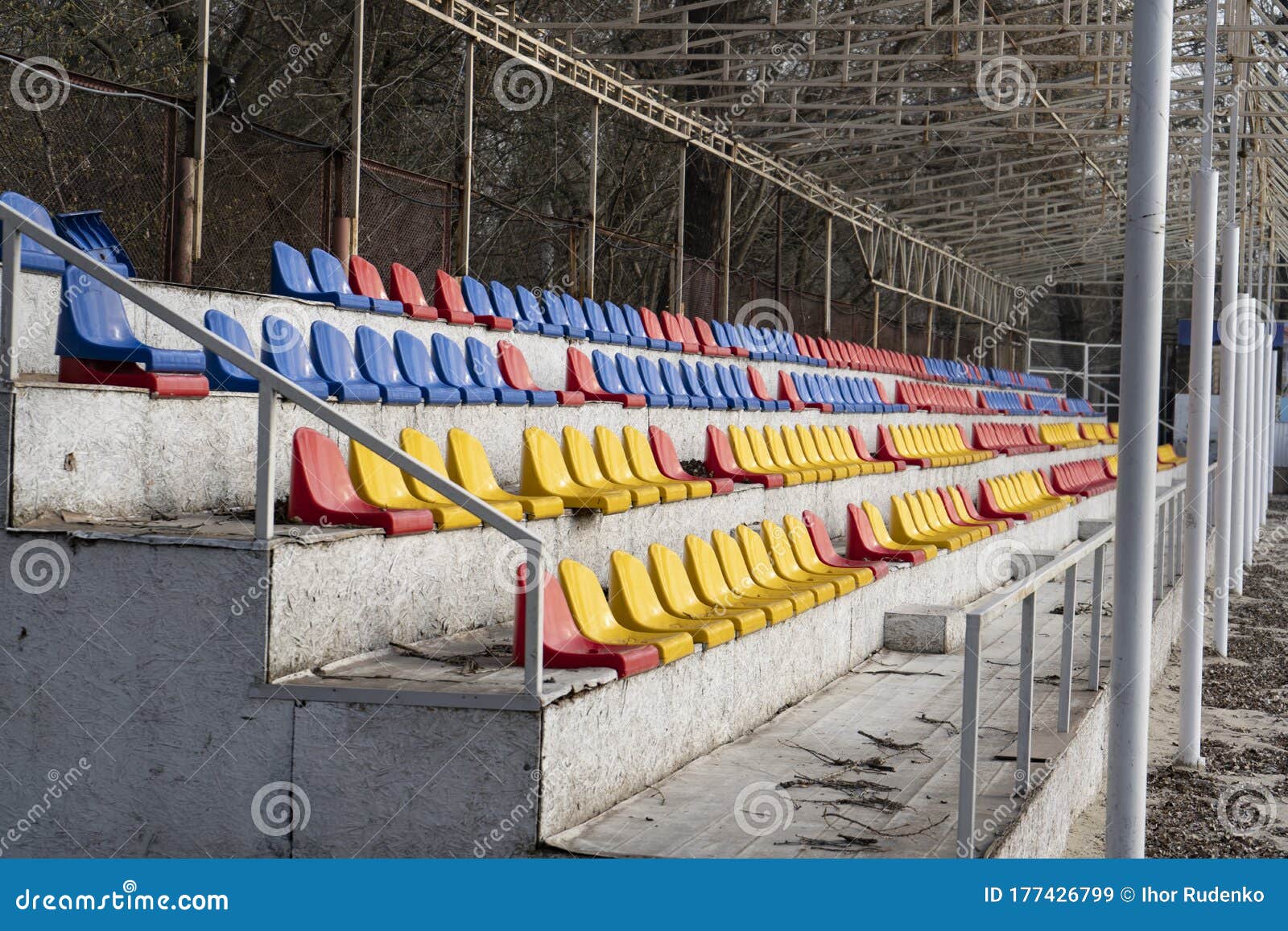 Empty Stands in the Stadium Stock Image - Image of layout, pattern ...