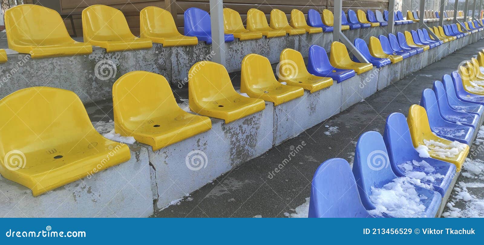 Empty Stands in the Winter Stadium Stock Image - Image of field, winter ...