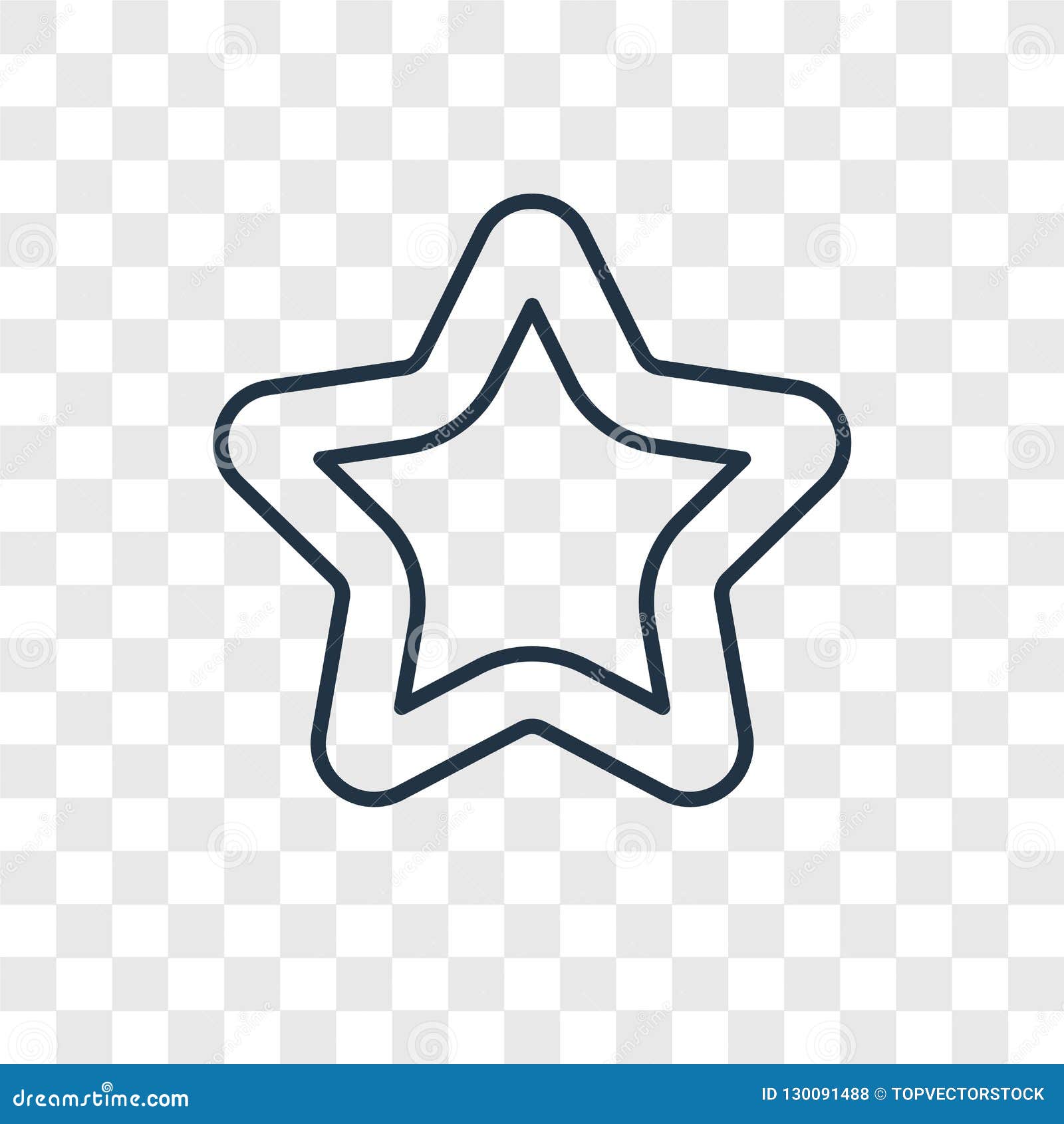 Empty Star Concept Vector Linear Icon Isolated on Transparent Ba Stock ...