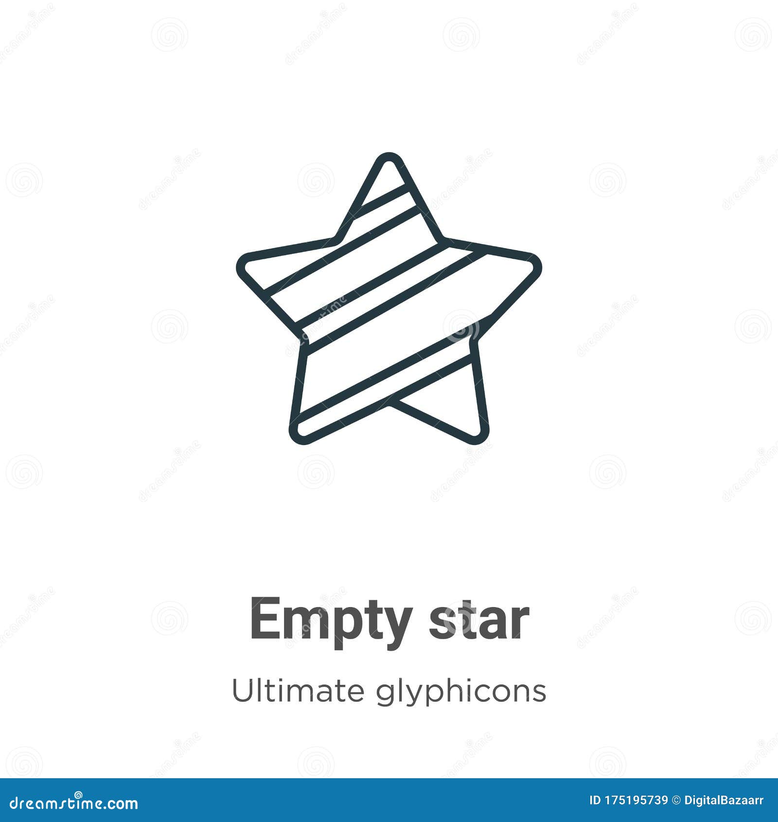 Empty Star Outline Vector Icon. Thin Line Black Empty Star Icon, Flat ...