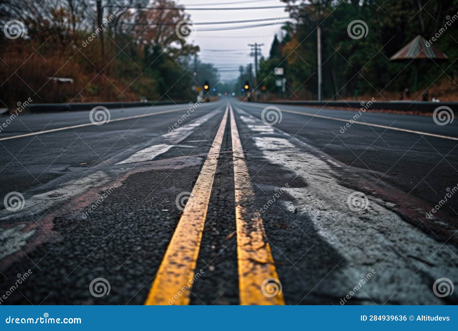 Empty Start Line with Tire Marks on Asphalt Stock Illustration ...