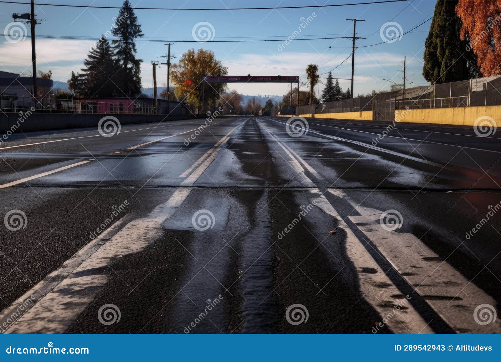 Empty Start Line with Tire Marks on Asphalt Stock Image - Image of ...